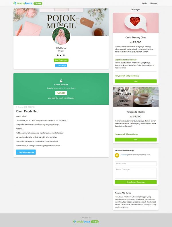 SociaBuzz Tribe, Cara Menghasilkan Uang Dari Blog