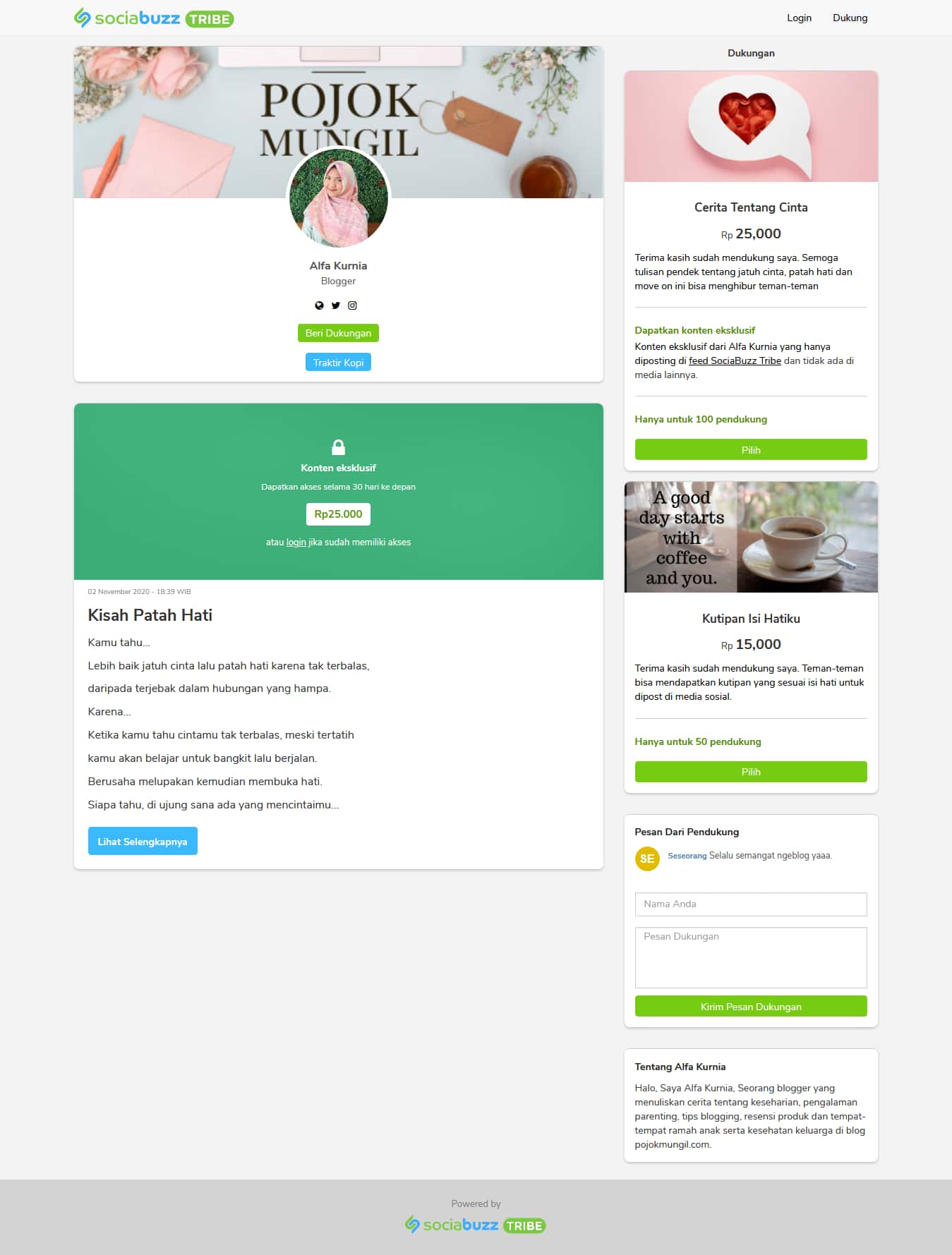 SociaBuzz Tribe, Cara Menghasilkan Uang Dari Blog